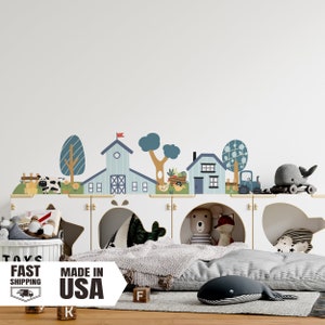 Watercolor Farm Animals Wall Decal Set, Nature Nursery Decor - Etsy
