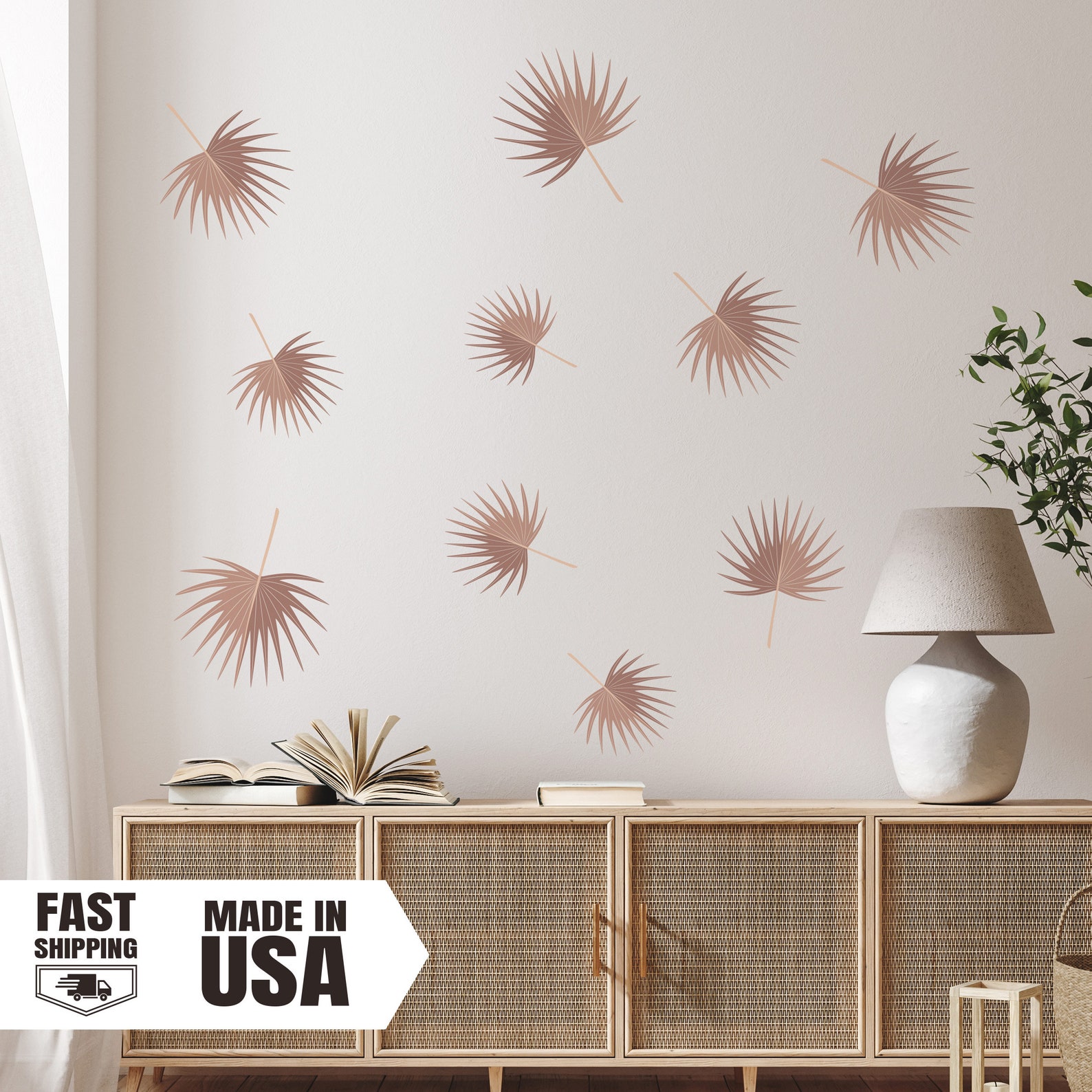 Palm Tree Wall Decal Set, Tropical Fabric Wall Stickers - Etsy