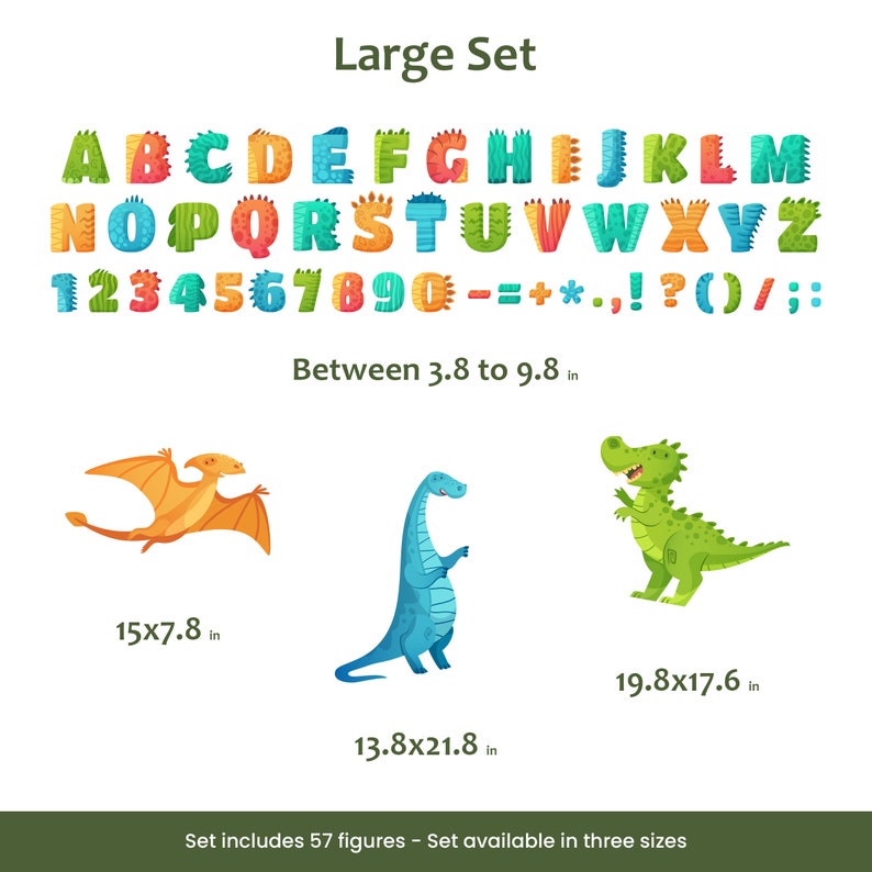 Watercolor Dinosaurs Alphabet Fabric Wall Decal, Nursery Wall Decal - Etsy