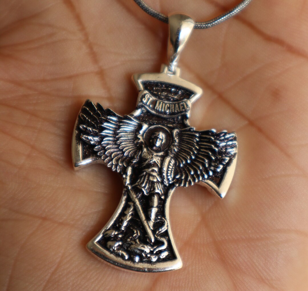 Handmade Archangel Saint Michael Necklace With Rope Chain Orthodox ...