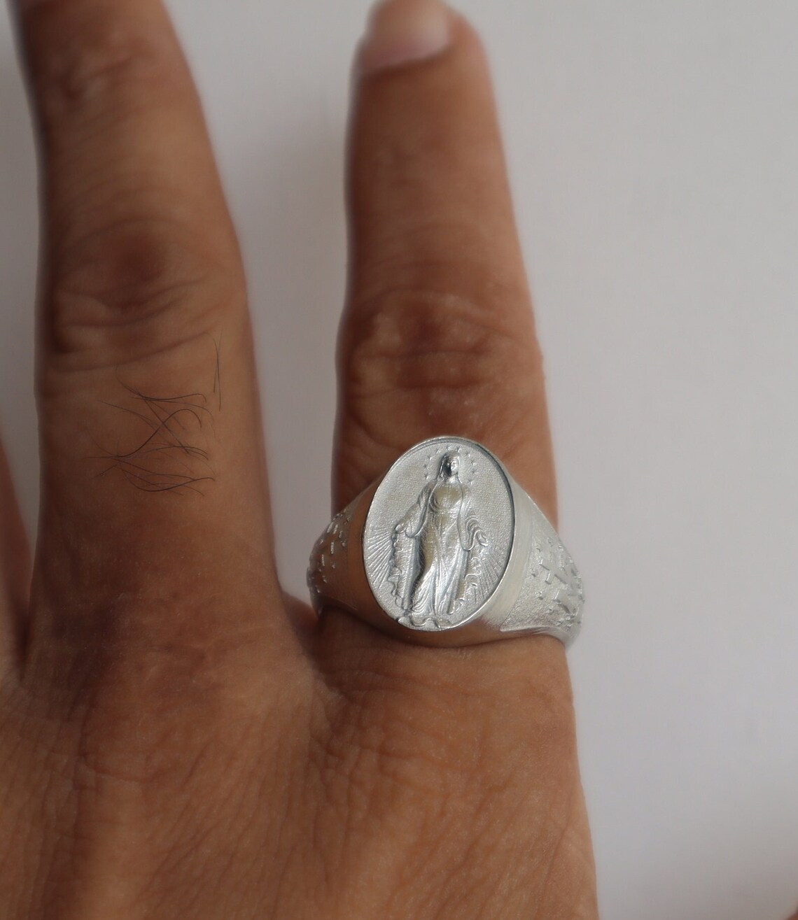 Marian Consecration Ring, Virgin Mary Ring, Sterling Silver Miraculous ...