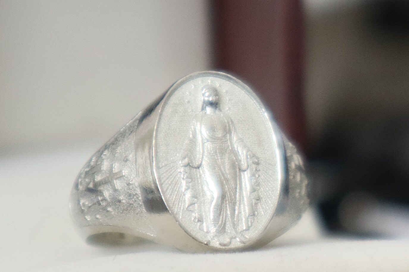 Marian Consecration Ring, Virgin Mary Ring, Sterling Silver Miraculous ...