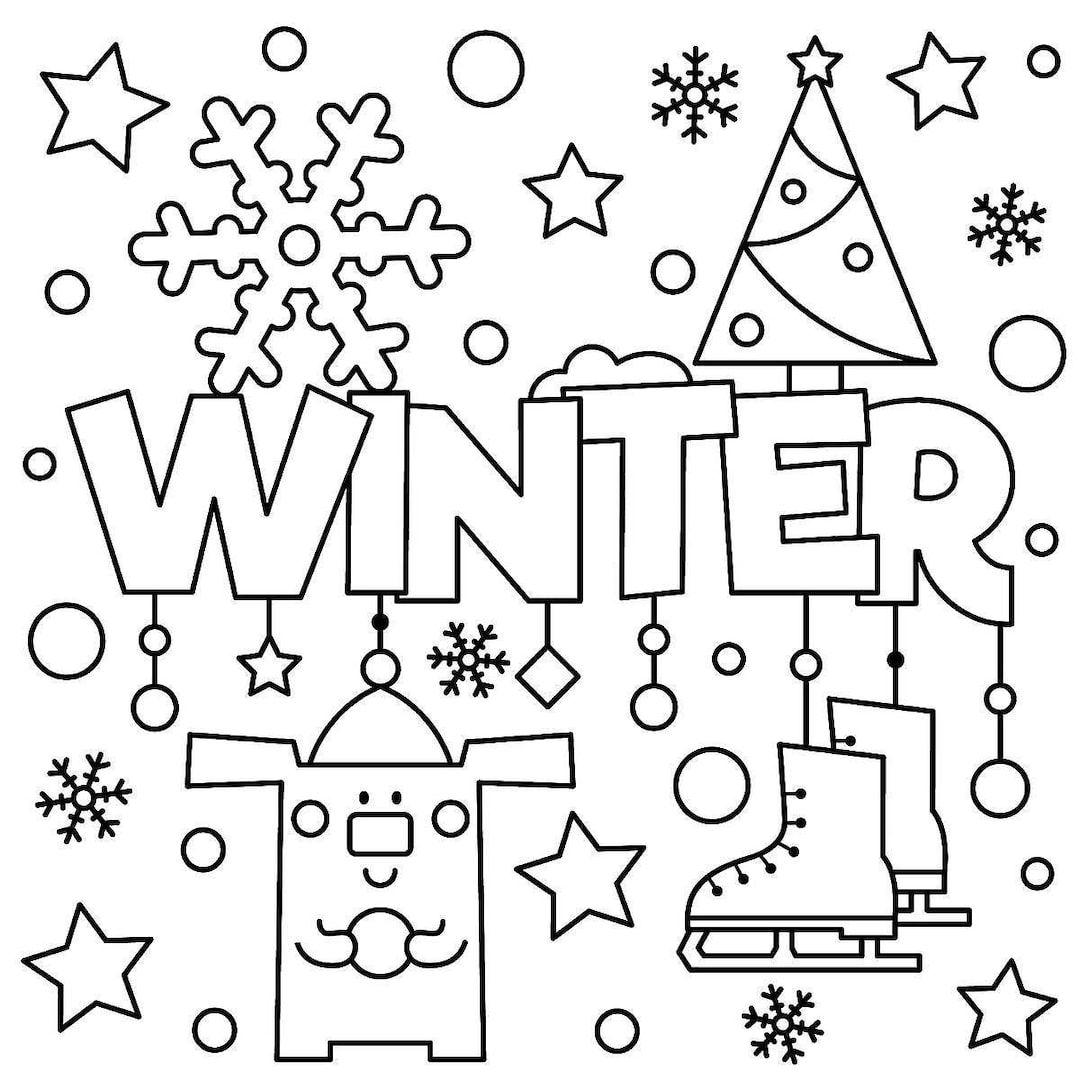 The Winter Coloring Pages for Kids - Printable, Digital, Simple, Great ...