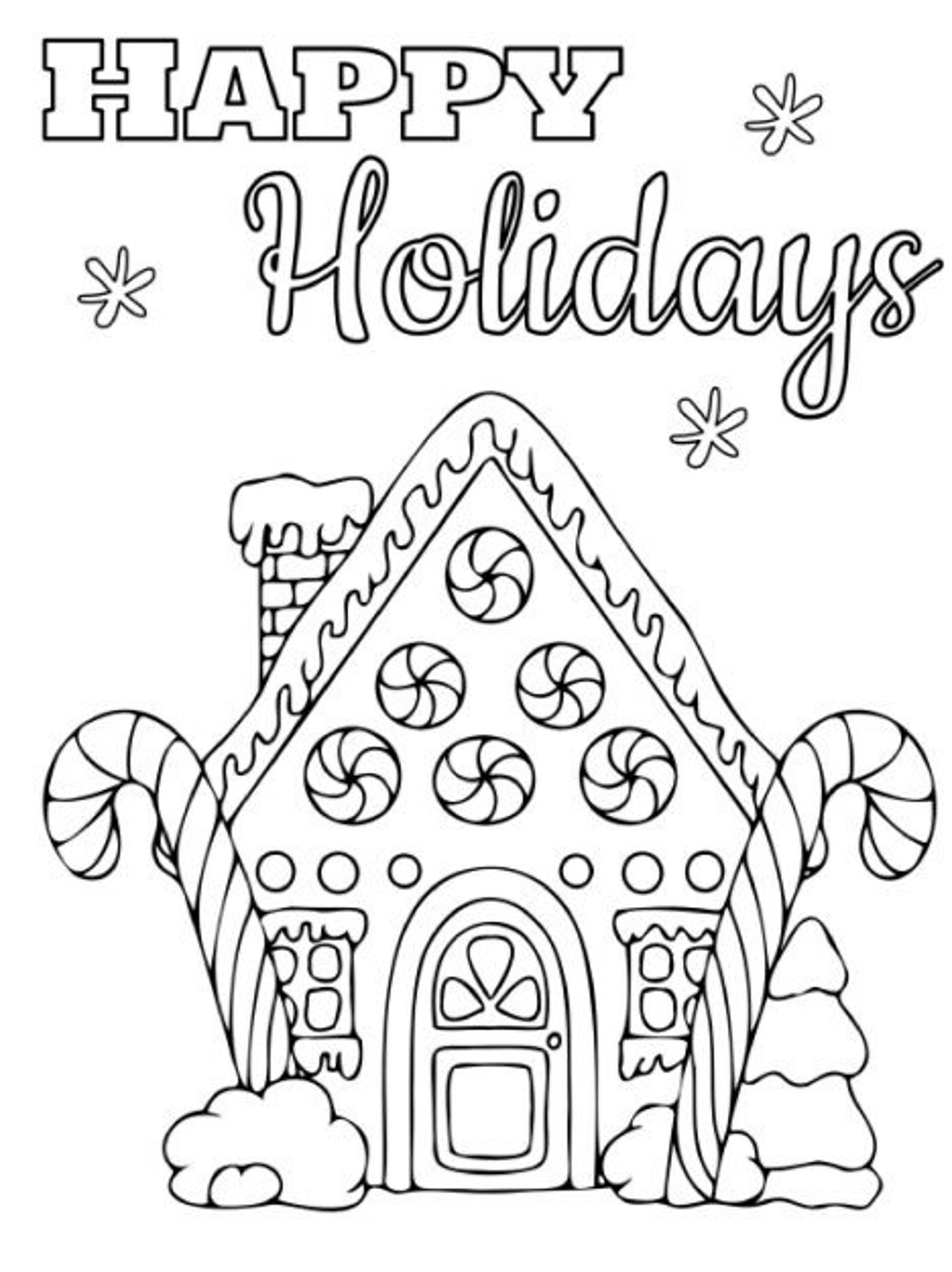 The Christmas Coloring Pages for Kids - Printable, Digital, Simple ...