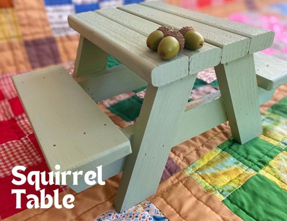 Squirrel Table / Squirrel Picnic Table / Squirrel Feeder / - Etsy