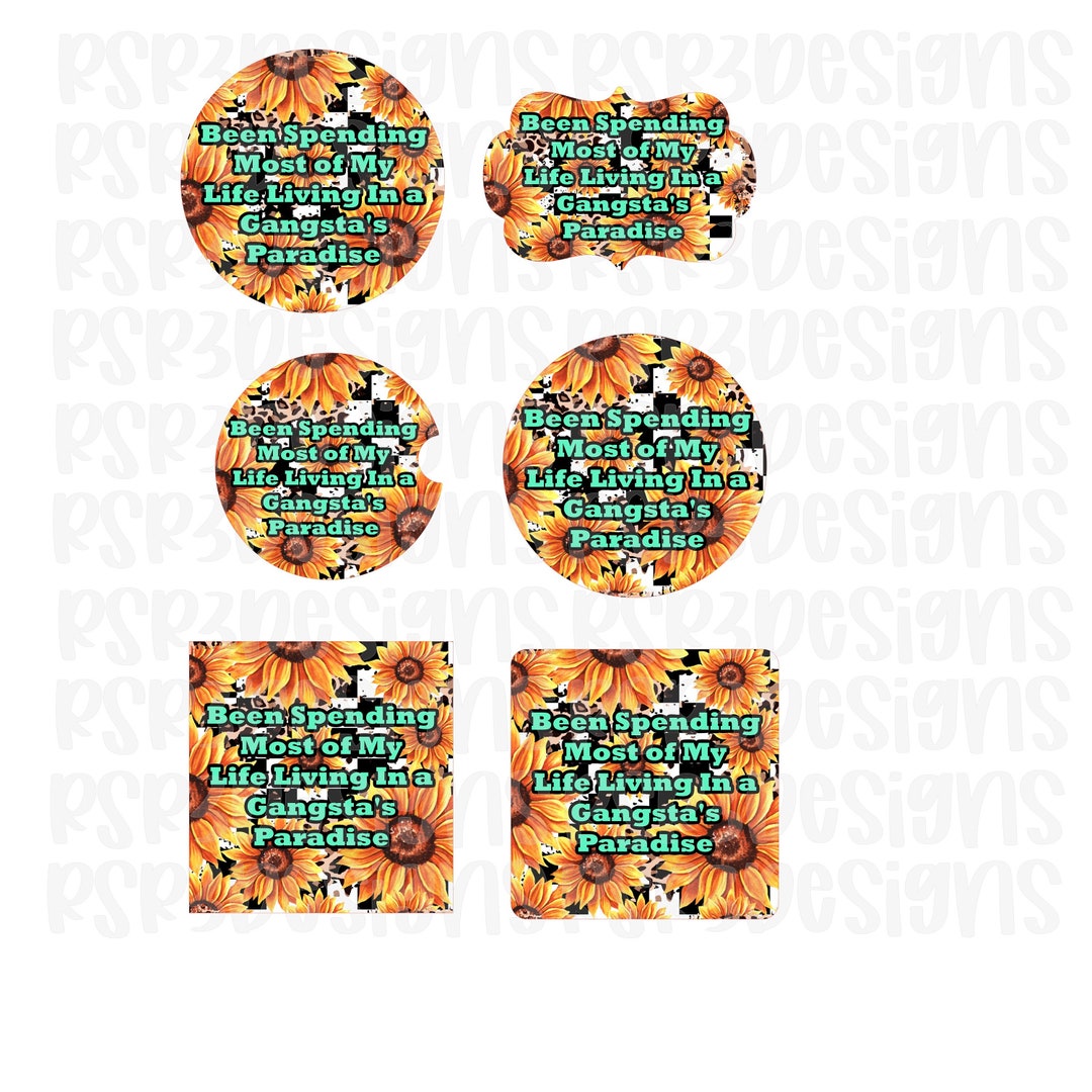 Retro Sunflower Gangsta Paradise Set, Sublimation, Print and Cut ...