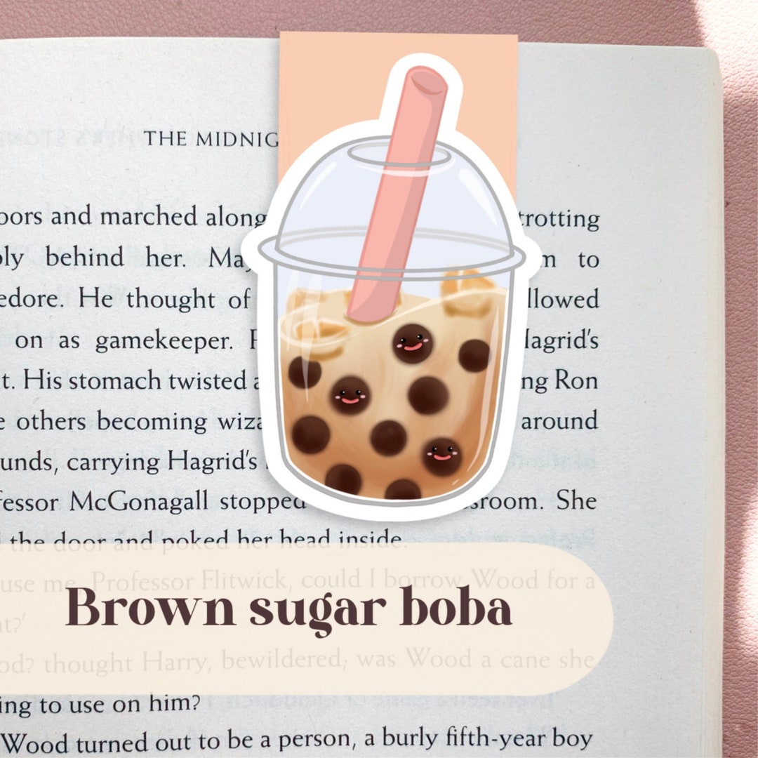 Boba Bookmark, Bubble Tea Planner Clip, Black Sugar Boba, Bujo Clip ...