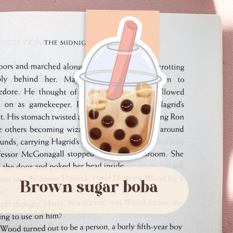 Boba Bookmark, Bubble Tea Planner Clip, Black Sugar Boba, Bujo Clip ...