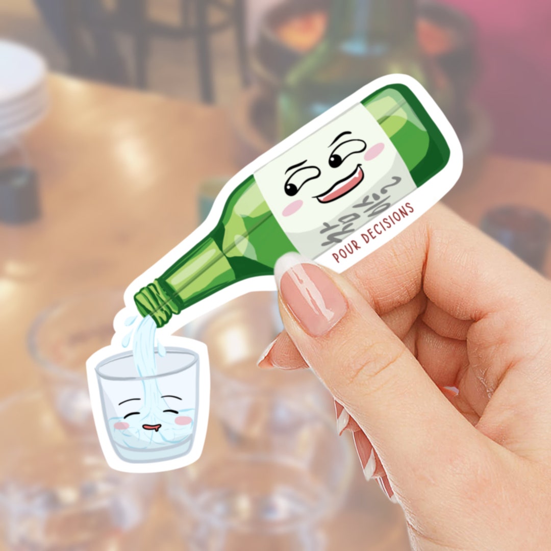 Soju Sticker, Asian Food Sticker, Korean Food Sticker, Cute Food ...
