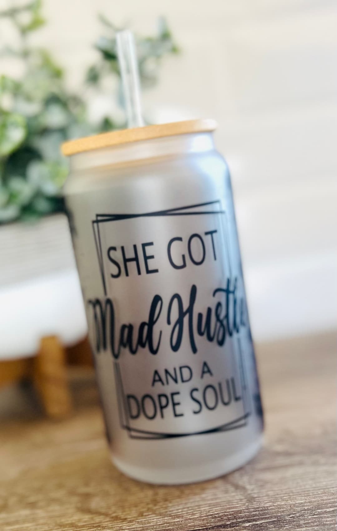 She Get Mad Hustle Leopard Glass Cup | She Got A Dope Soul Libby Glass ...