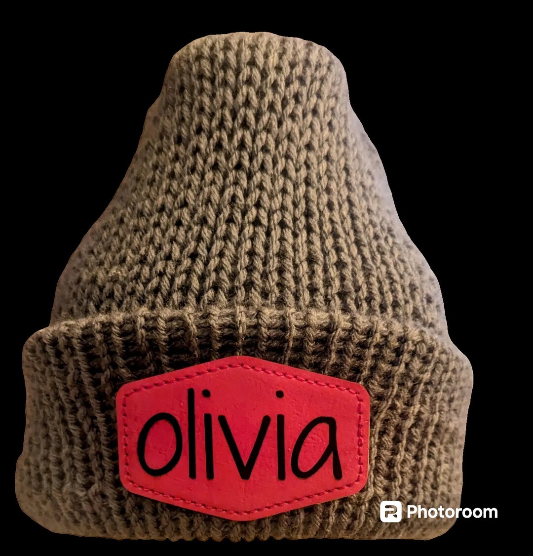 Personalized Leatherette Iron on Patches,name Patch,logo Patch,hat Patch, Stocking Patch, Beanie ...