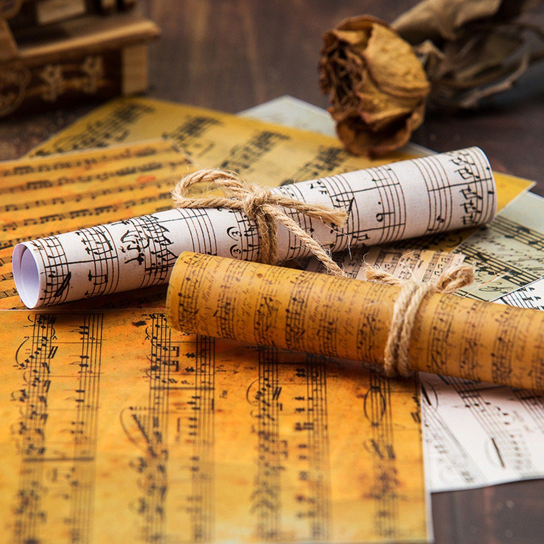 Music Theme Junk Journal Background Paper Large Size Music Sheet Photo ...