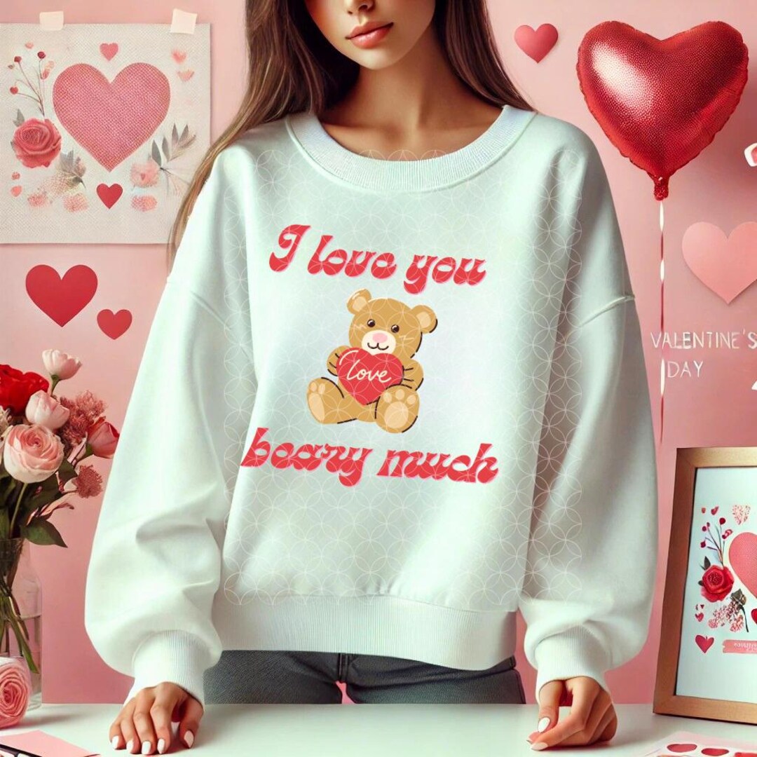 I Love You Beary Much SVG & PNG | Cute Valentine's Day Bear With Heart ...