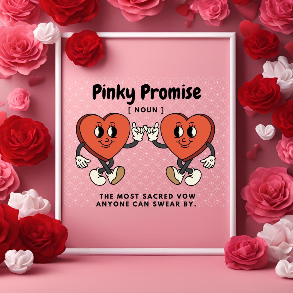 Cute Pinky Promise Retro Cartoon SVG & PNG | Digital | Cricut | Funny ...