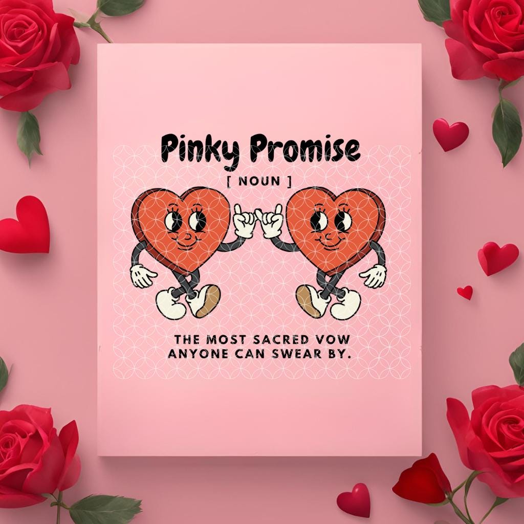 Cute Pinky Promise Retro Cartoon SVG & PNG | Digital | Cricut | Funny ...