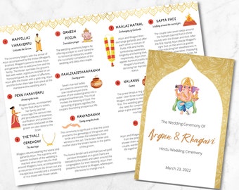 Tamil Hindu Wedding Ceremony Program South Indian Wedding - Etsy