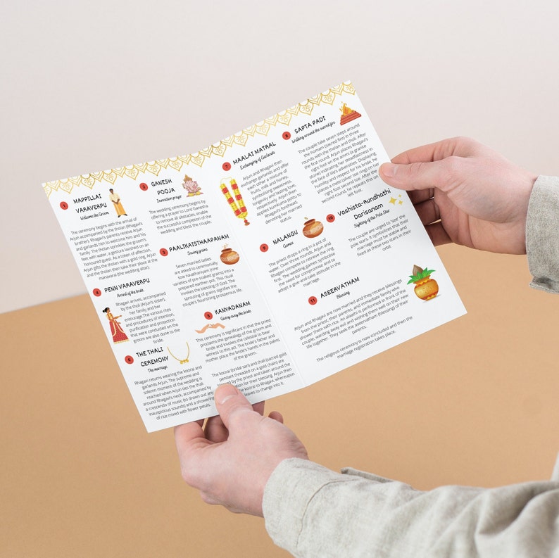 Tamil Hindu Wedding Ceremony Program South Indian Wedding - Etsy