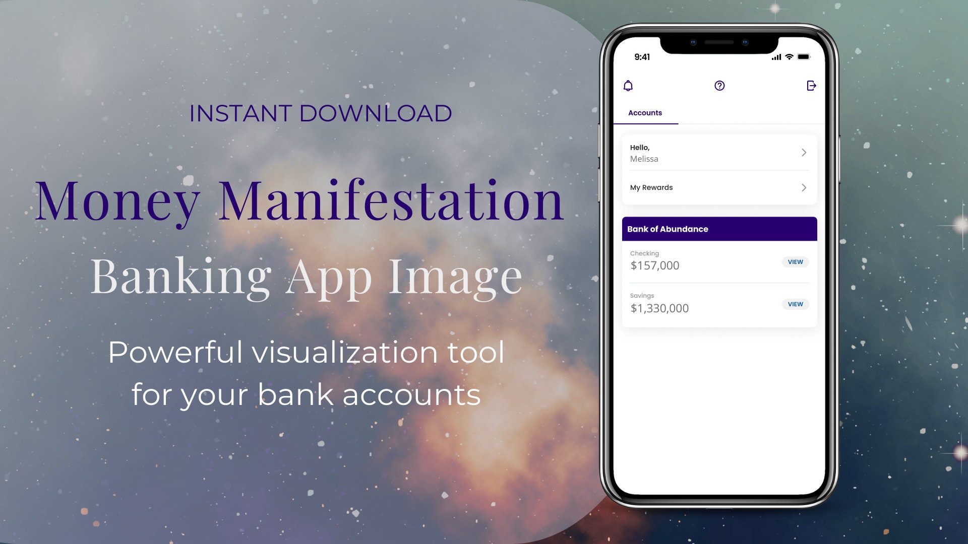 Money Manifestation - Banking App Image - Visualization Tool - Etsy