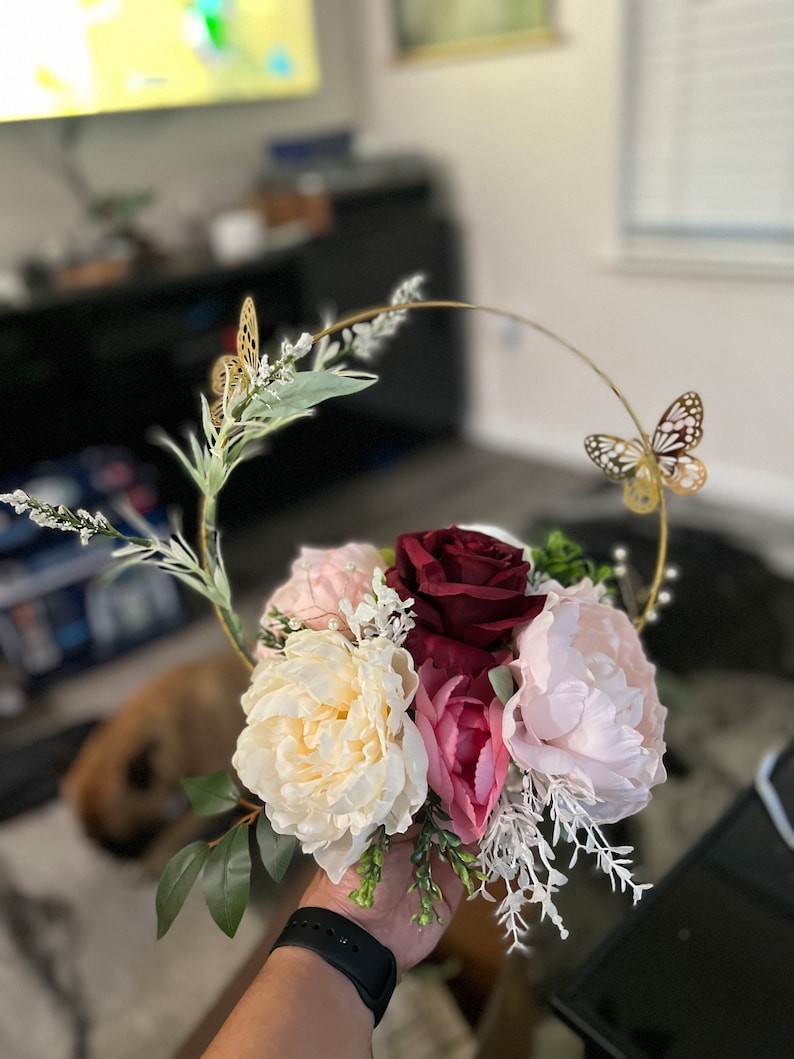 Custom Forever Arrangements, Custom Floral Hoop Ring Centerpiece ...