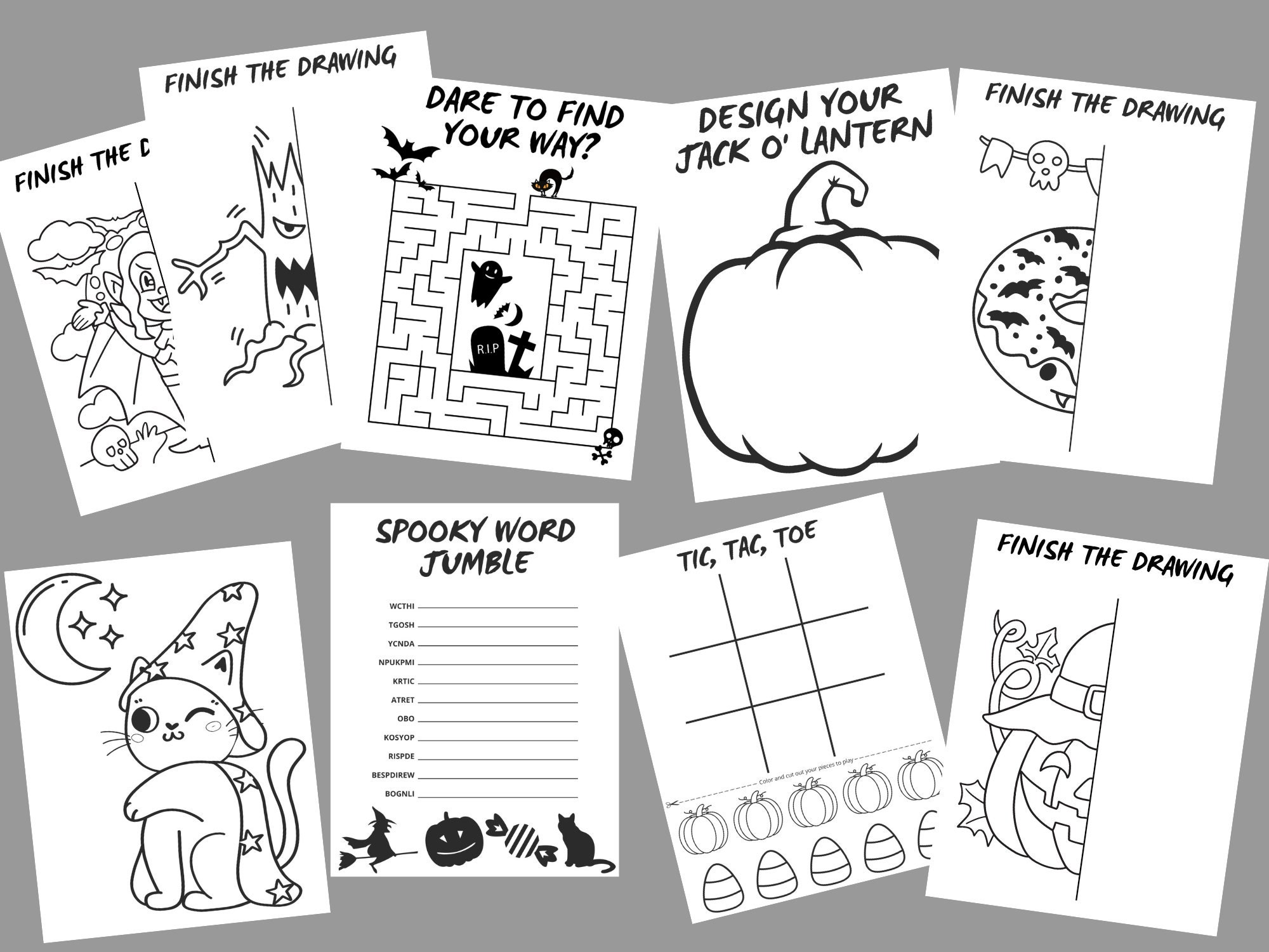 Printable Halloween Activity for Kids, Activity Sheets, Halloween ...