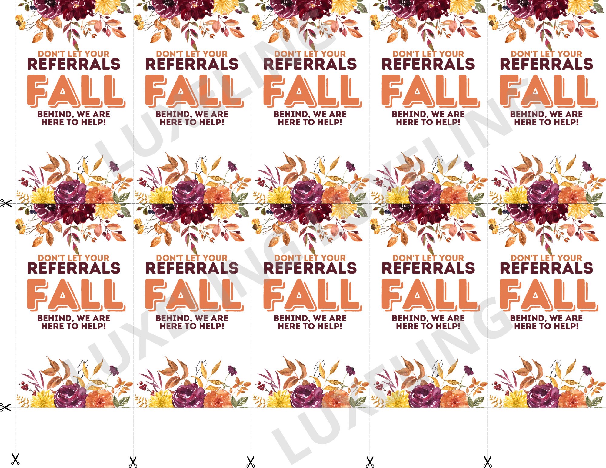 Editable Fall Referral Tags Treat Gift Tag Happy Fall Gift - Etsy