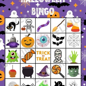 Printable Halloween Bingo, 30 Unique Halloween Bingo Cards, Happy ...