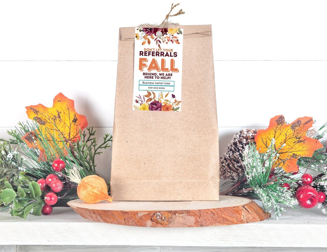 Editable Fall Referral Tags, Treat Gift Tag, Happy Fall Gift Tag ...