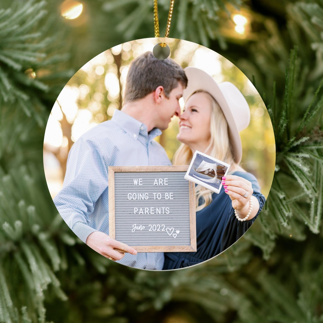 Personalized Baby Announcement Photo Ornament, 2022 Family Christmas ...