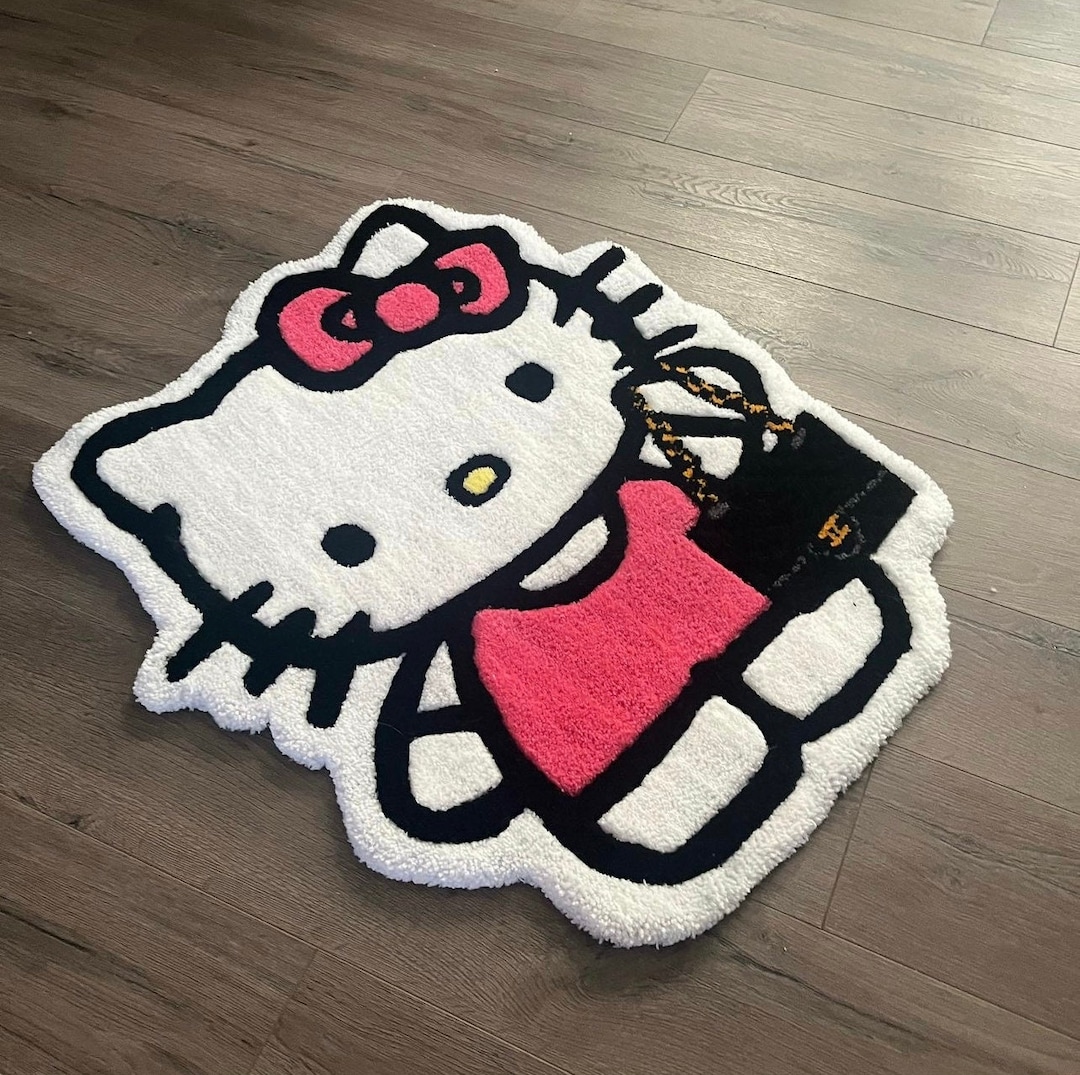 Hello Kitty Sanrio Character Custom Tufted Rug. Handmade Personalized ...
