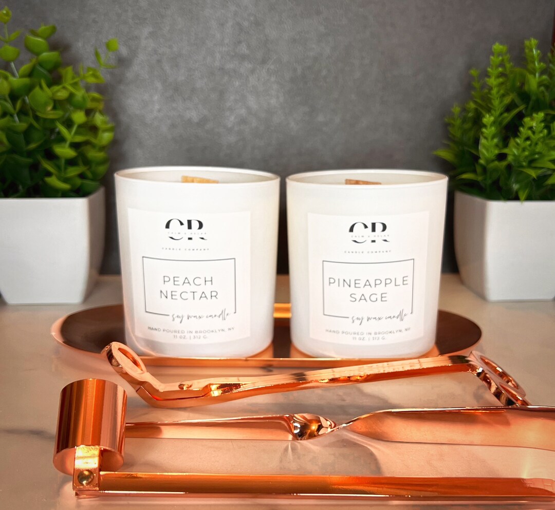 Pineapple Sage and Peach Nectar Candle Bundle- Calm and Relax Candles ...