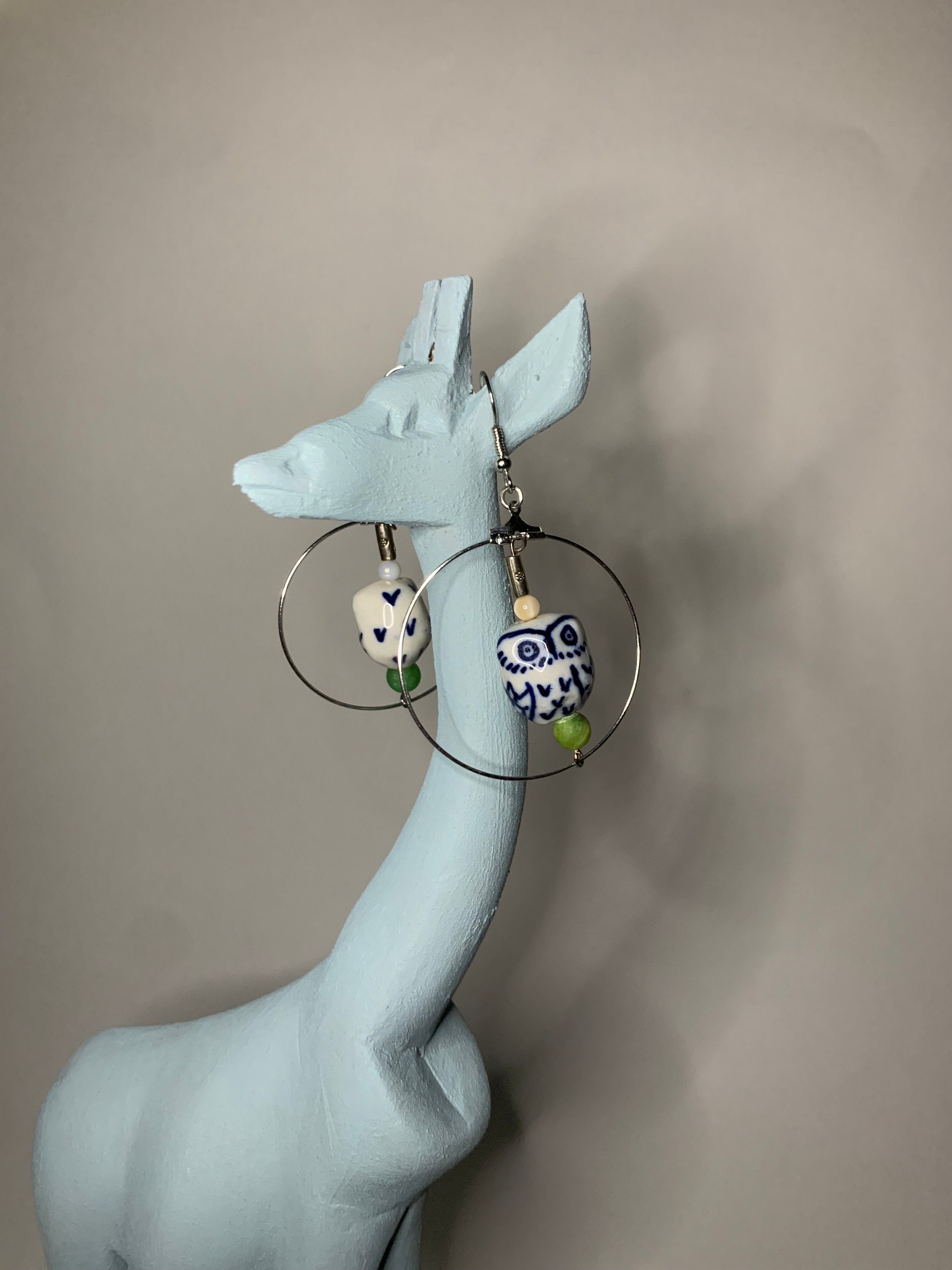 Large Owl Hoops - Etsy