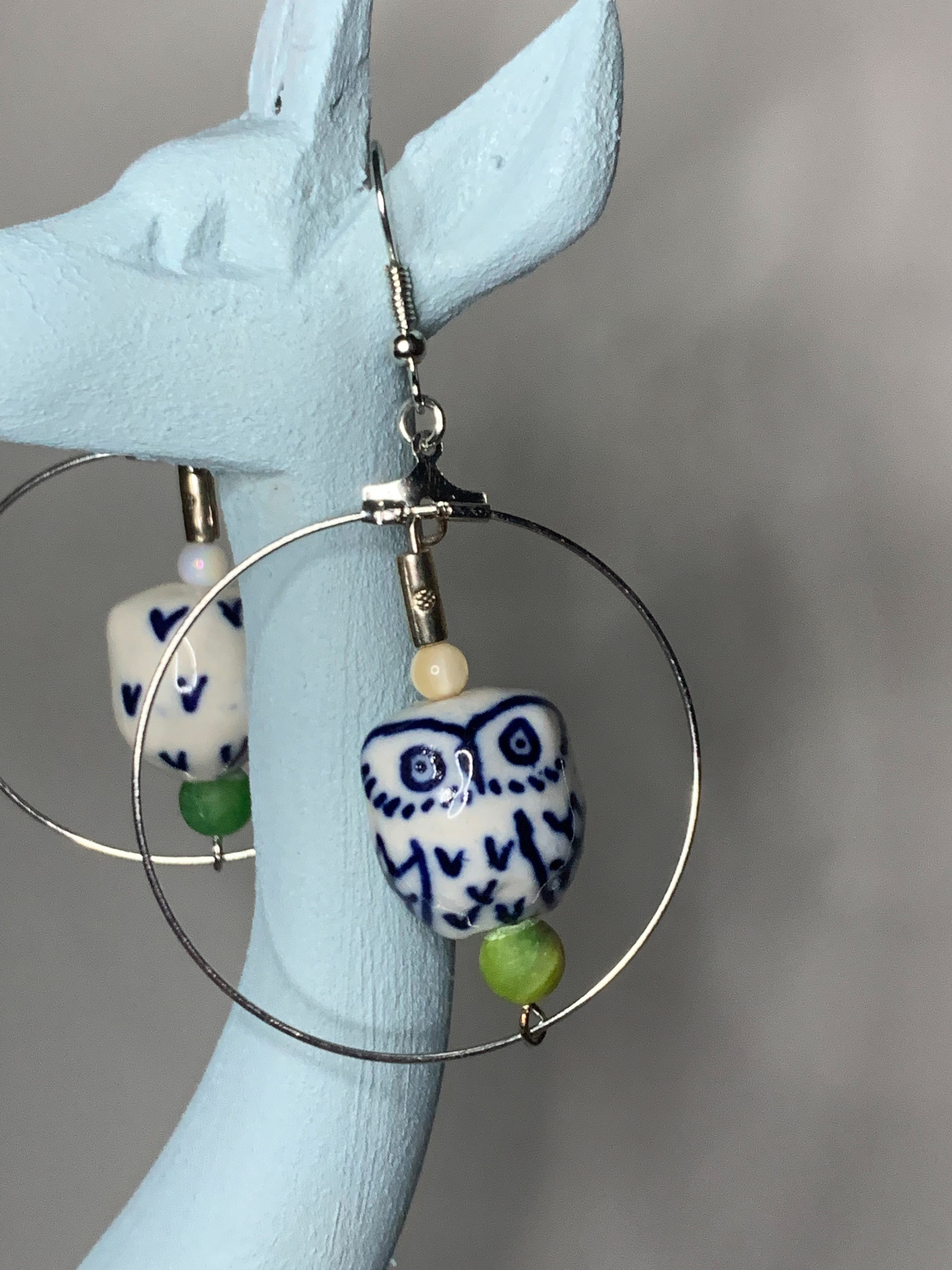 Large Owl Hoops - Etsy
