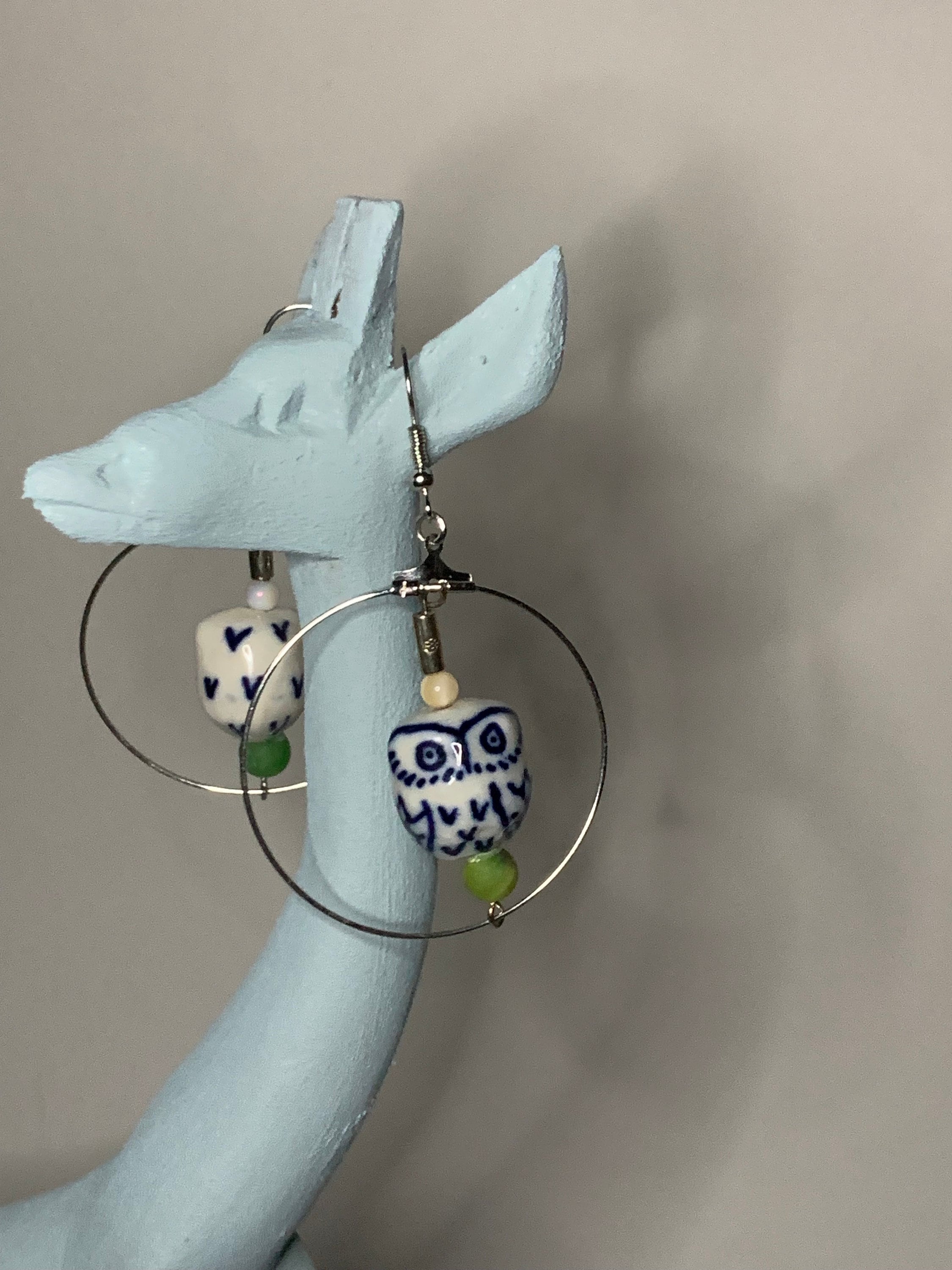 Large Owl Hoops - Etsy