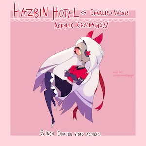 Hazbin Hotel Acrylic Keychain Charlie and Vaggie - Etsy