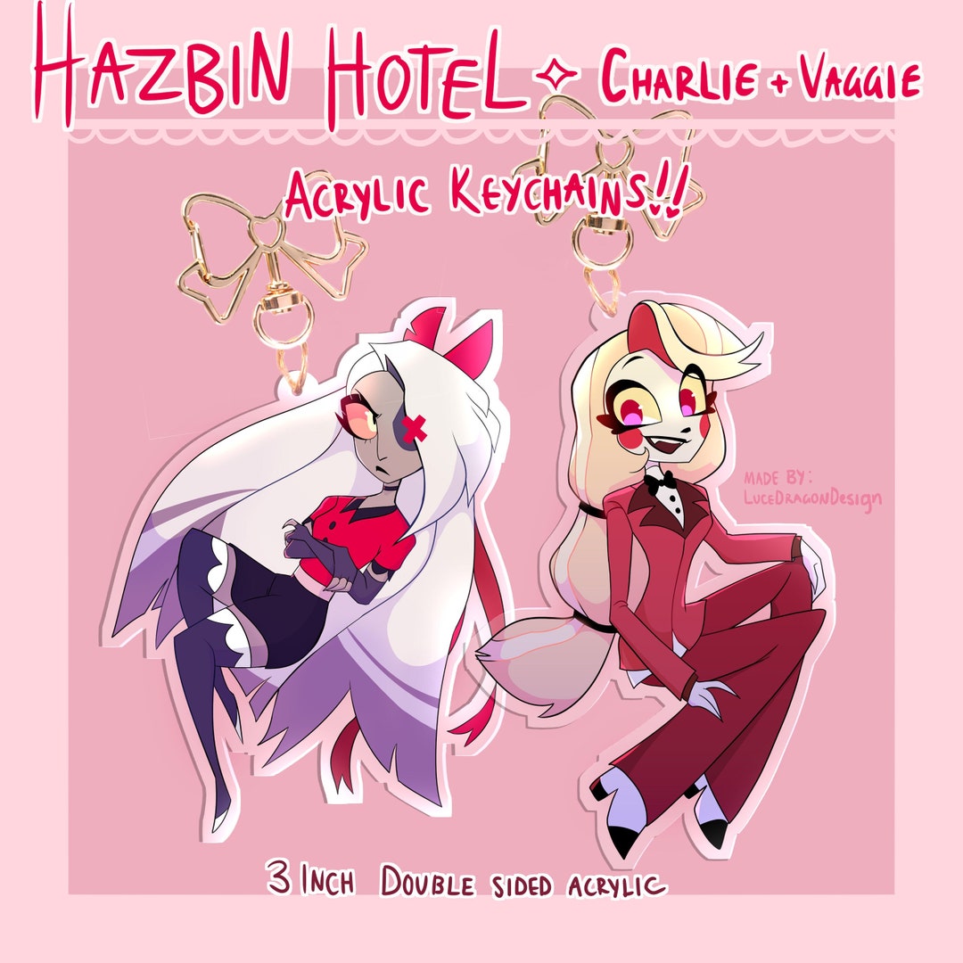 Hazbin Hotel Acrylic Keychain Charlie and Vaggie - Etsy