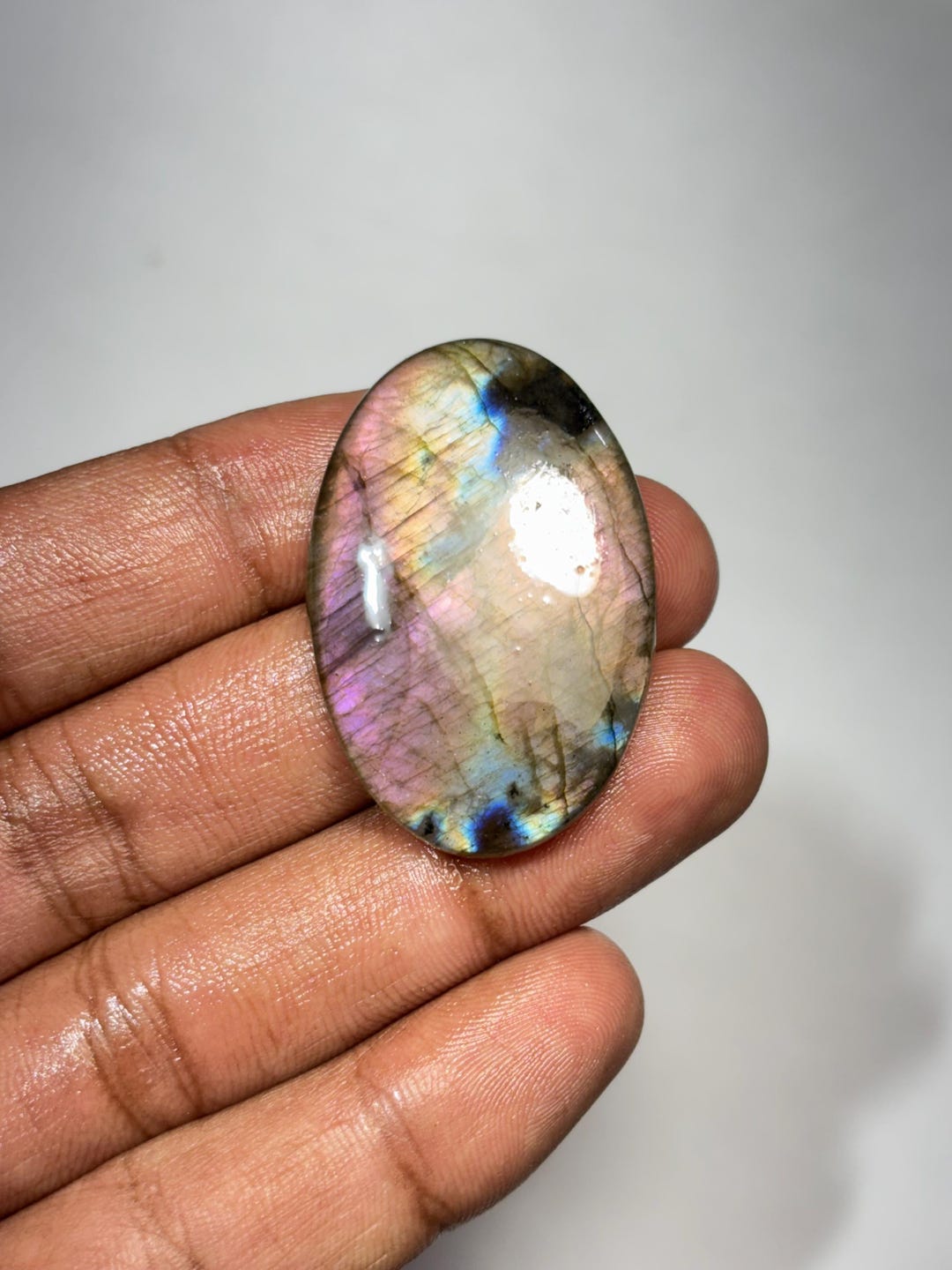 Spectrolite Cabochon Natural | Flashy Labradorite Gemstone | Polished ...