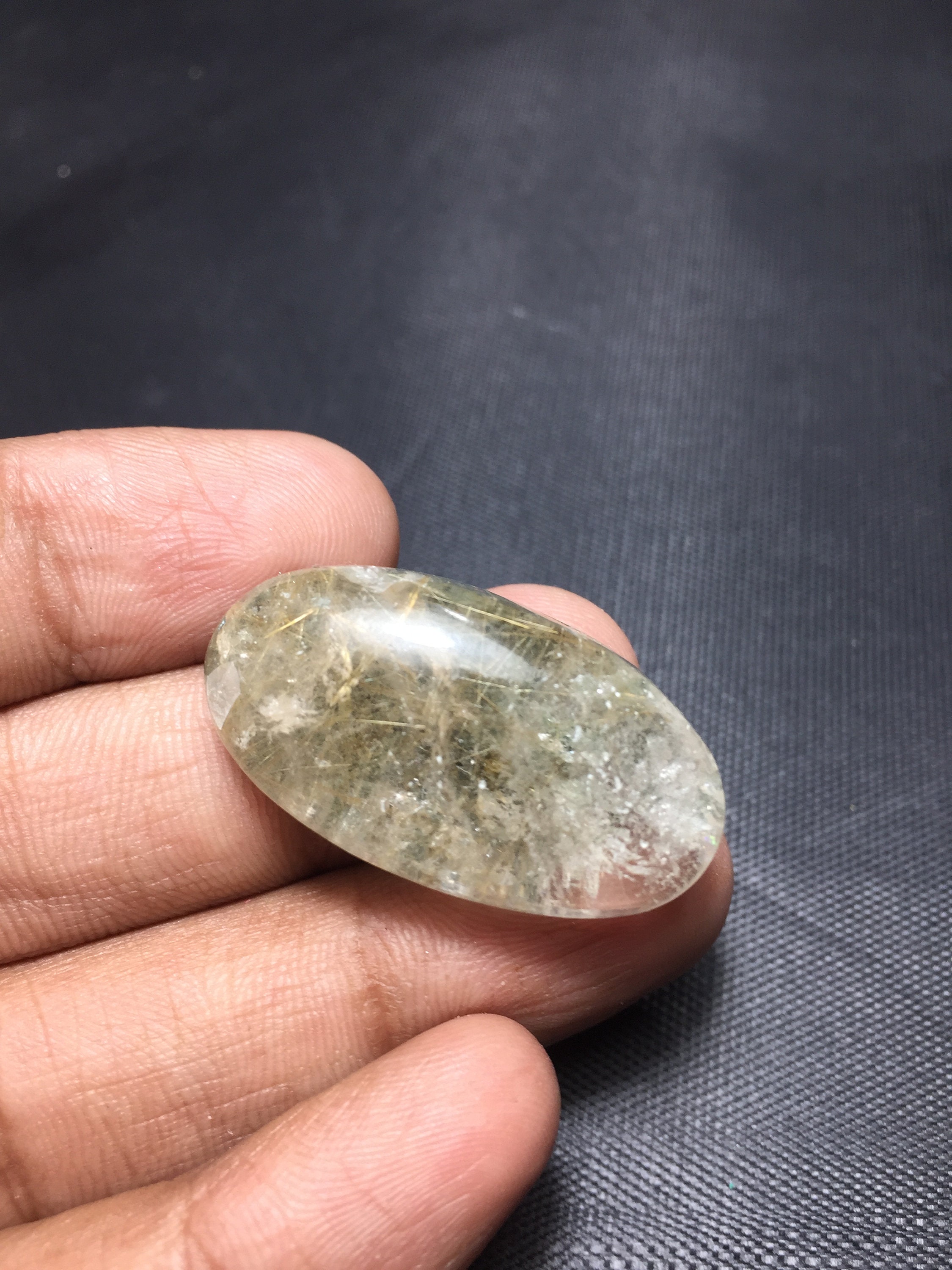 Very RARE Garden Quartz in Golden Rutile Cabochon Gemstone - Etsy
