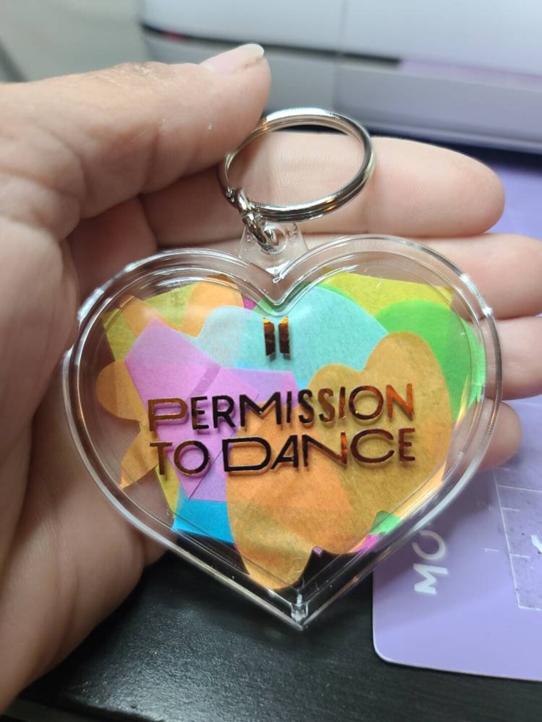 BTS Permission to Dance Confetti Keychains - Etsy