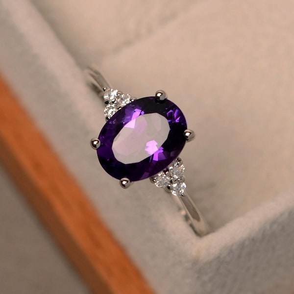Purple Stone Ring - Etsy