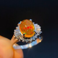Fire Opal Ring - Etsy