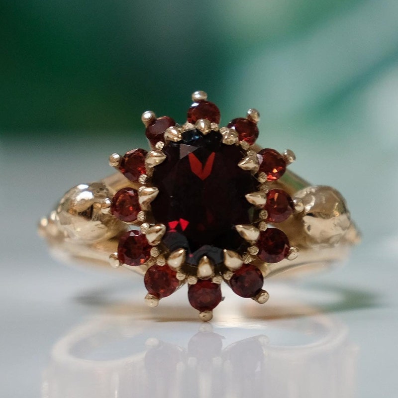 Natural Garnet Ring - Etsy
