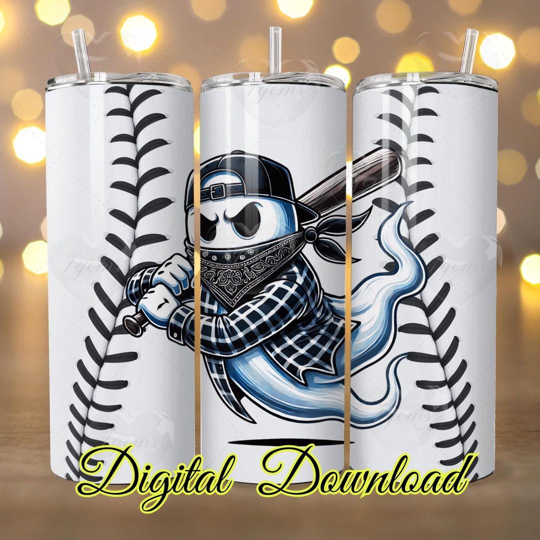 Chicano Baseball Ghost, Sports, 20 Oz Skinny Tumbler PNG Sublimation ...