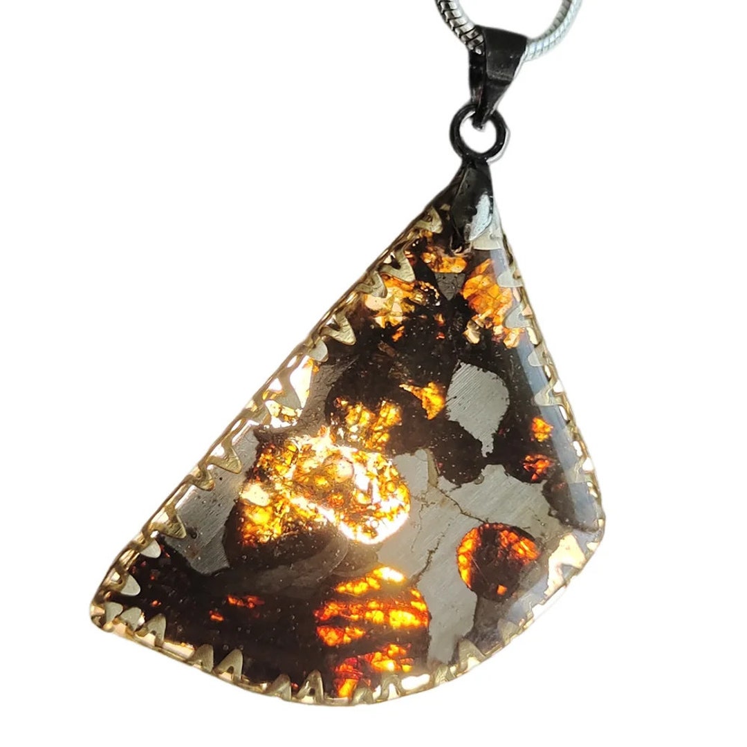 Meteorite,brenham PALLASITE Meteorite Olivine Meteorite Pendant ...
