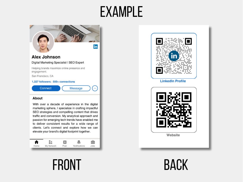 Linkedin Business Card Template for Canva | Modern Networking Card (PDF ...
