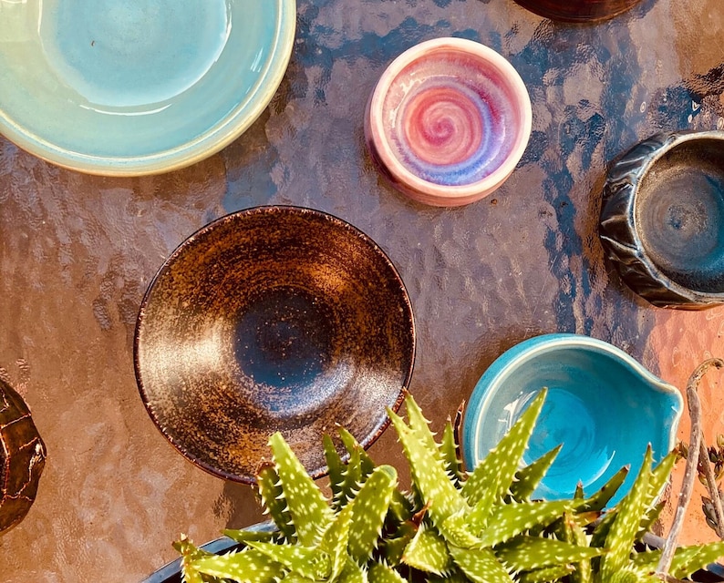 Bronze Patina Ceramic Plate - Rustic Elegance - Etsy