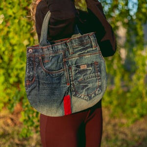 Handmade Denim Shoulder Bag - Jean Purse - Top Handle - Etsy