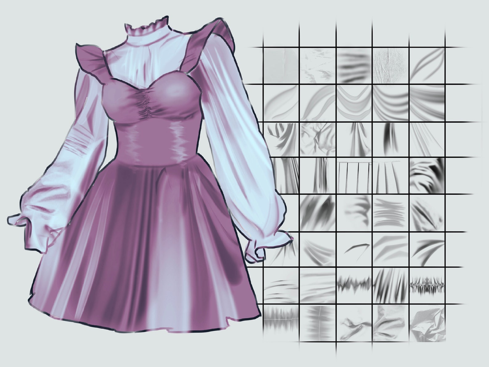 Dynamic Fabric Folds & Creases Procreate and Photoshop Brush Set - Etsy