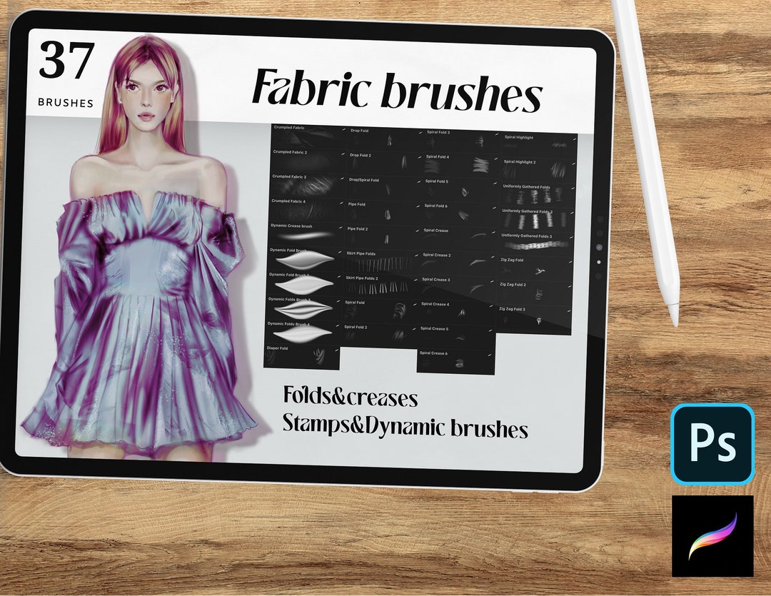 Dynamic Fabric Folds & Creases Procreate and Photoshop Brush Set - Etsy