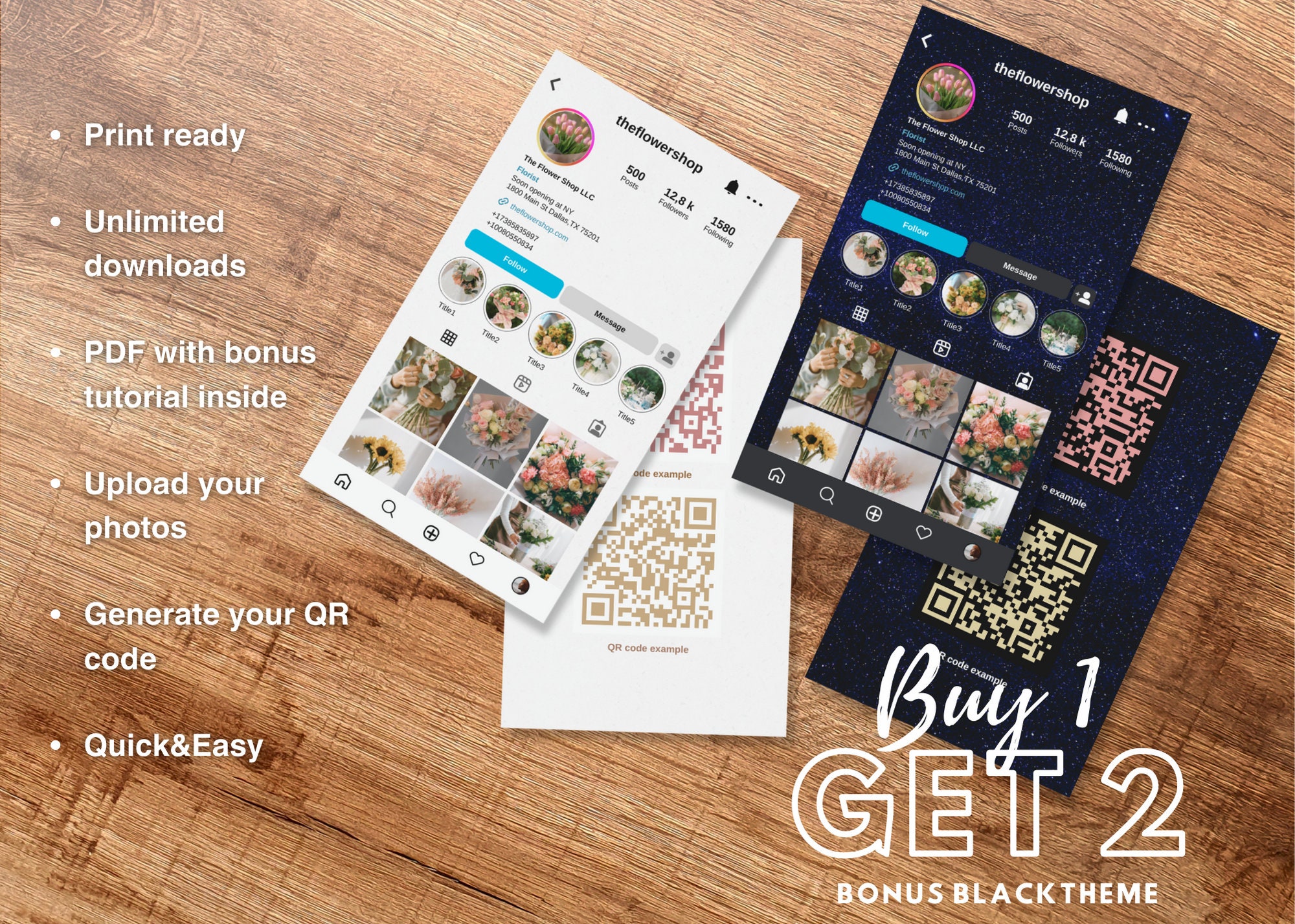 Instagram Ui-inspired Customizable Business Card Template | Editable ...