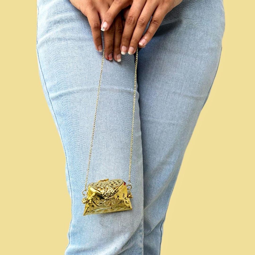 Golden Clutch Bag, Mini Bags, Designer Bags, Hot Selling Sling Bags ...